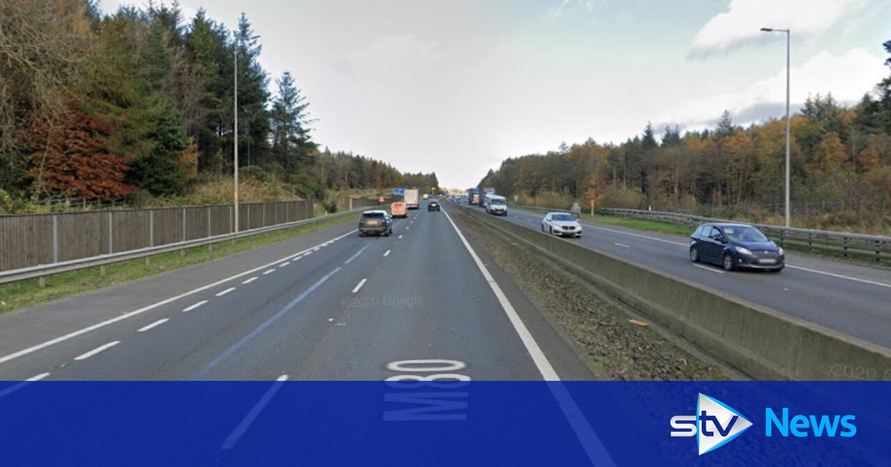 Two teens injured following one-vehicle crash on M80 near Cumbernauld ...