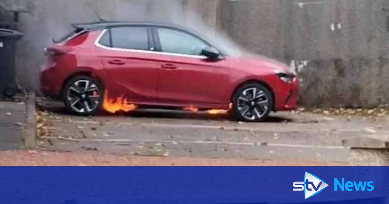 Man shocked as electric car suddenly bursts into flames in his driveway ...