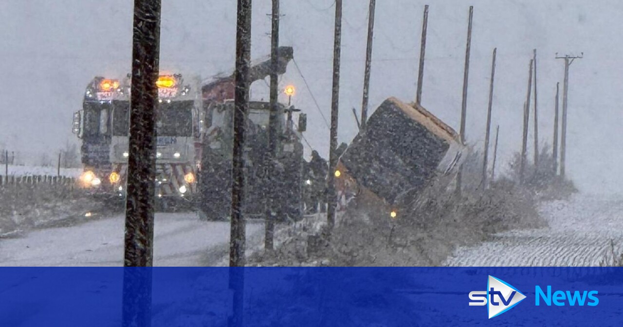 Bus overturns amid travel warning as Arctic temperatures and snow hit ...
