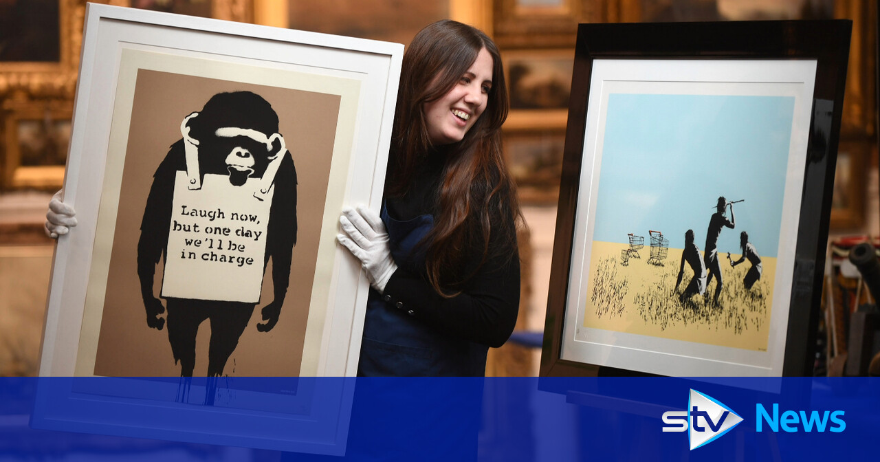 Rare Banksy paintings expected to go for tens of thousands at Glasgow ...