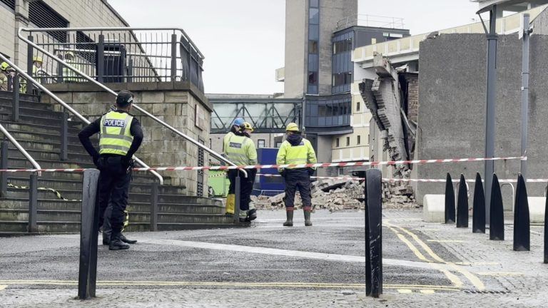Electrical substation explosion which destroyed wall near Dundee's ...