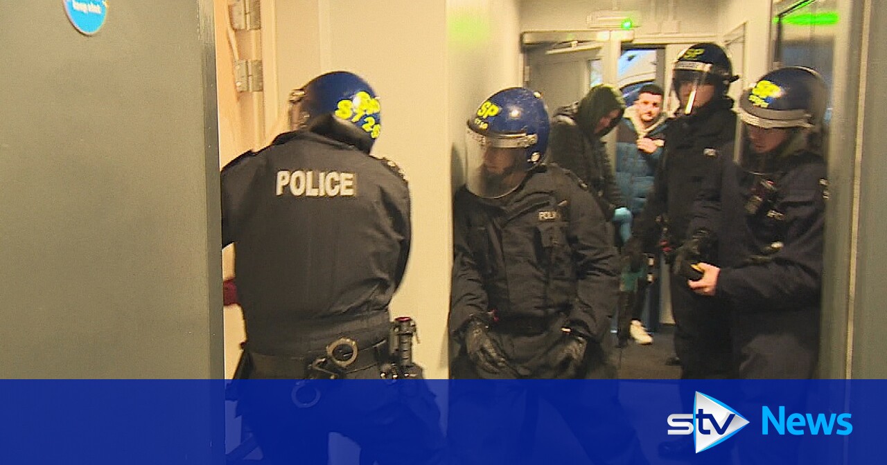 Watch as police raid Dundee homes with three arrested in 'human ...