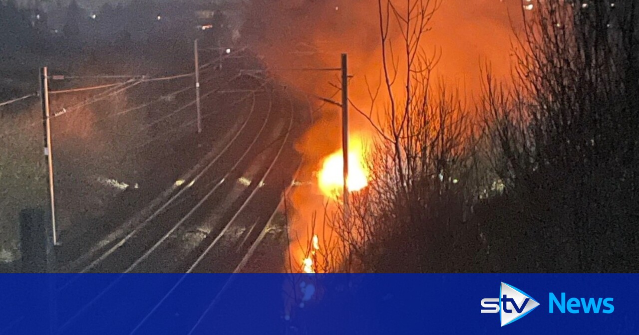 Train services facing delays after fire on line damages equipment | STV ...