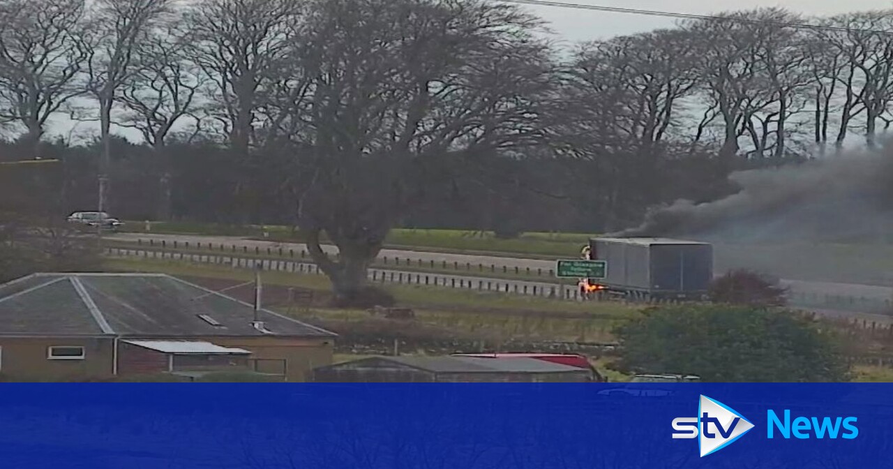 A9 closed in both directions after lorry bursts into flames near Perth ...