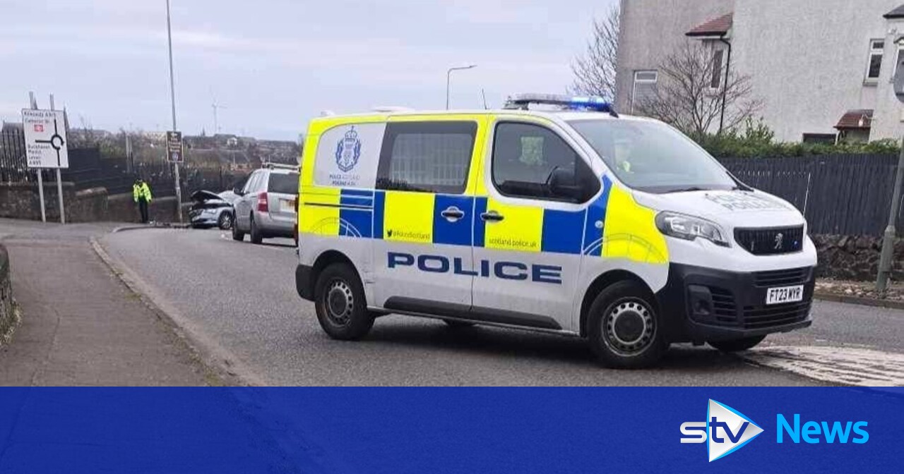One person in hospital following two-car crash on Fife road | STV News