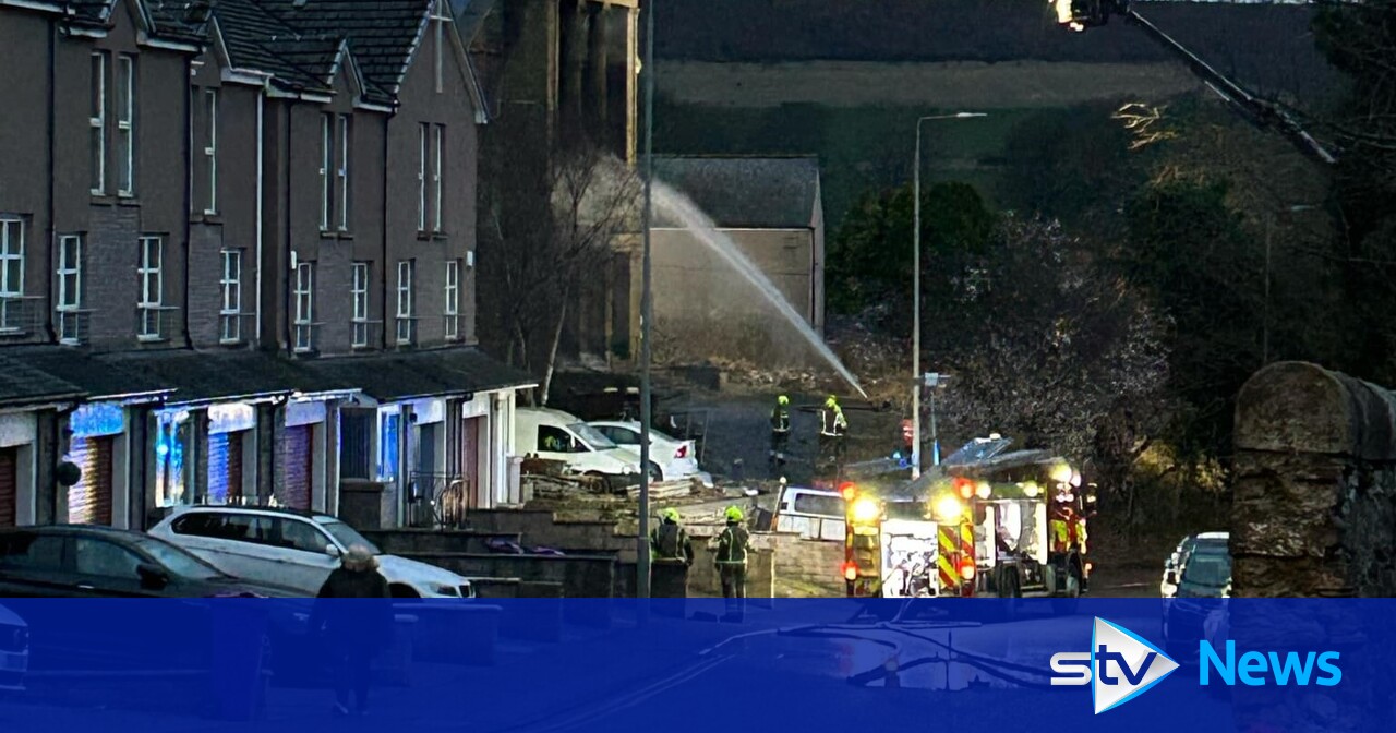 Watch moment Brechin church roof collapses after being engulfed by fire ...