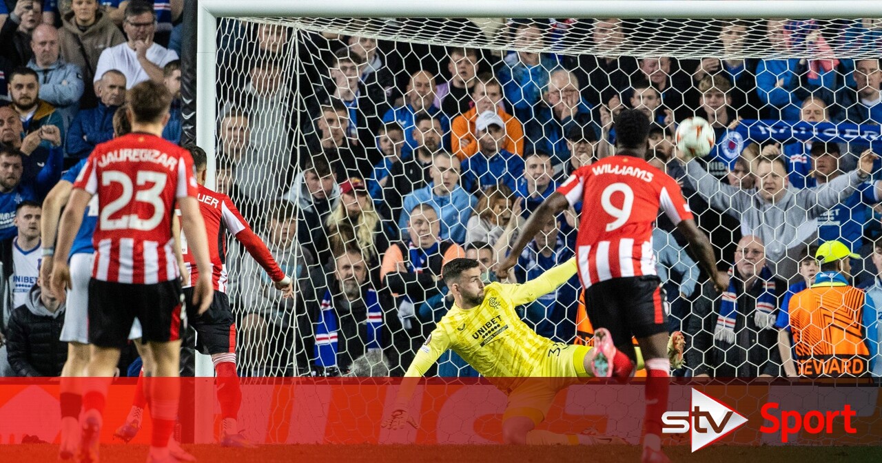 Liam Kelly saves penalty as ten-man Rangers earn draw against Athletic ...