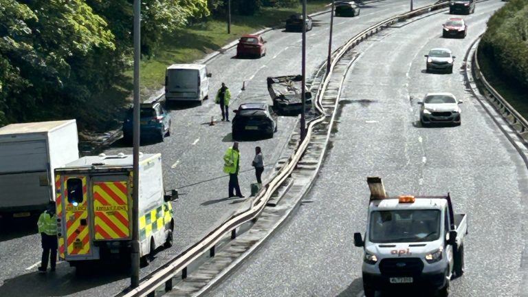 Car flipped onto roof in crash on Clydeside Expressway in Glasgow | STV ...