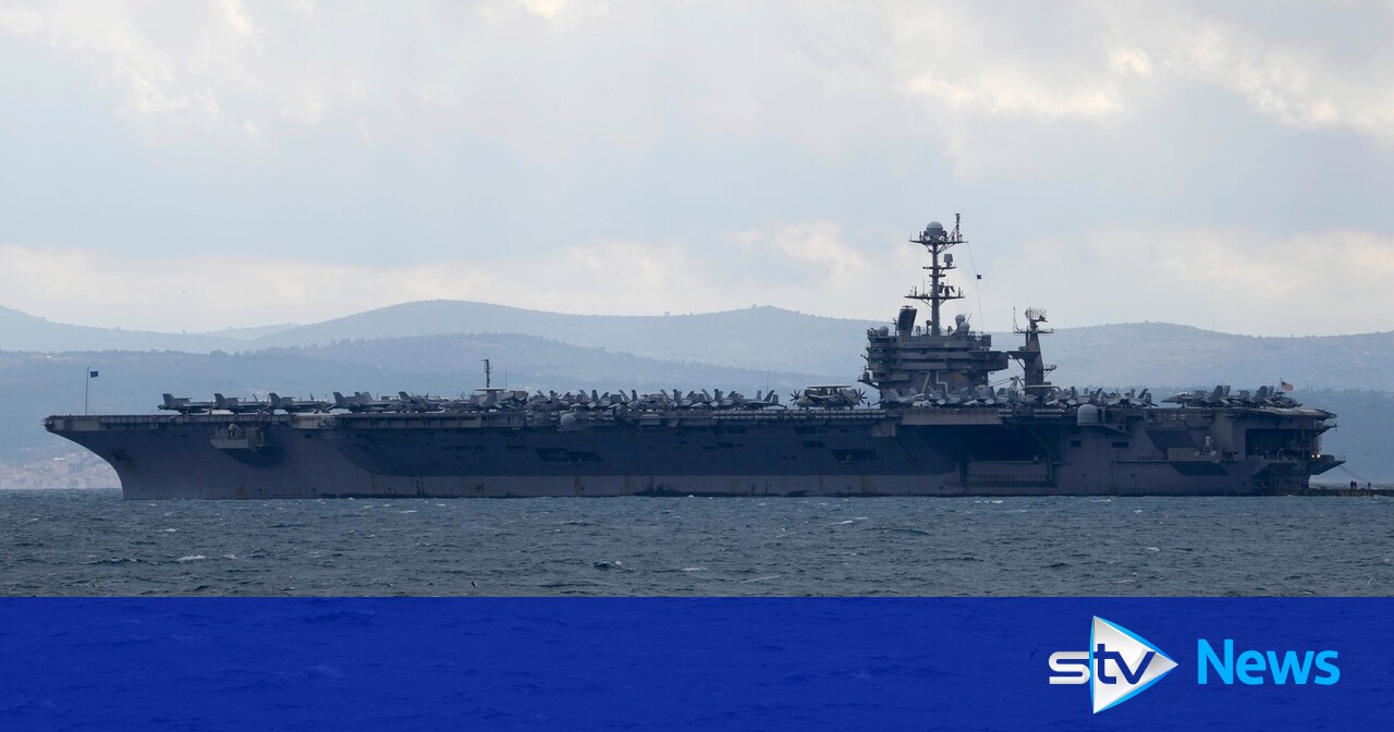 Fighter jet landing on US aircraft carrier goes overboard | STV News