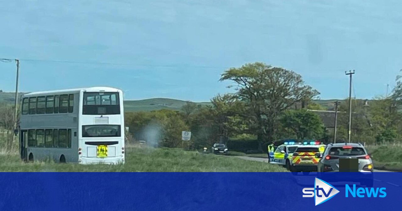 Double decker school bus veers off Aberdeenshire road due to medical ...