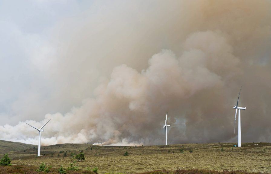 Wildfire near windfarm 'spreading' amid strong winds as crews battle ...
