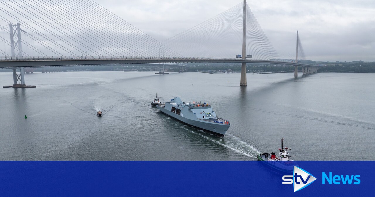 Royal Navy’s newest warship takes to water for first time in Scotland ...