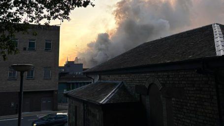 Six fire appliances and two specialist units called to tackle building ...