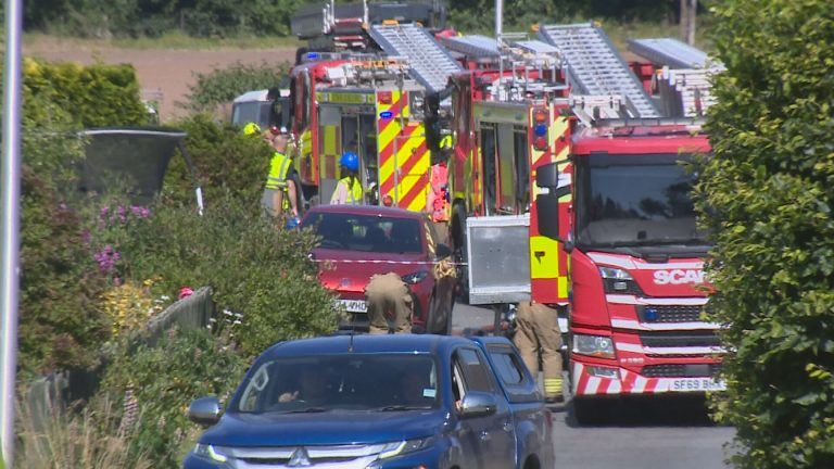 Person treated at scene after major house fire breaks out in Angus ...