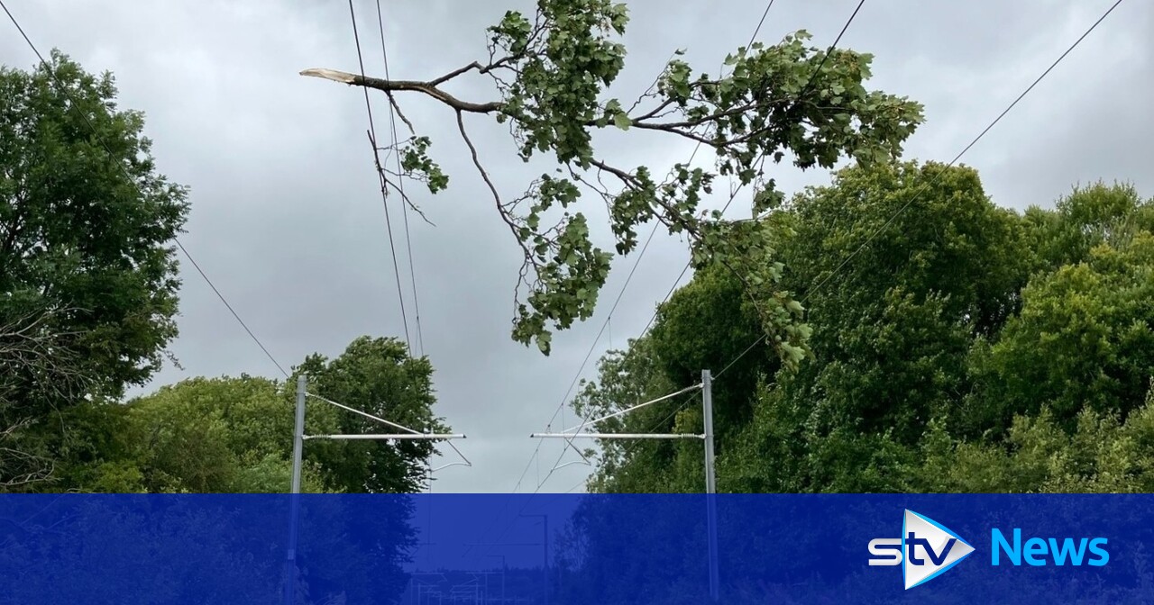 Amber weather warning in force as Scotland battered by 90mph winds from ...