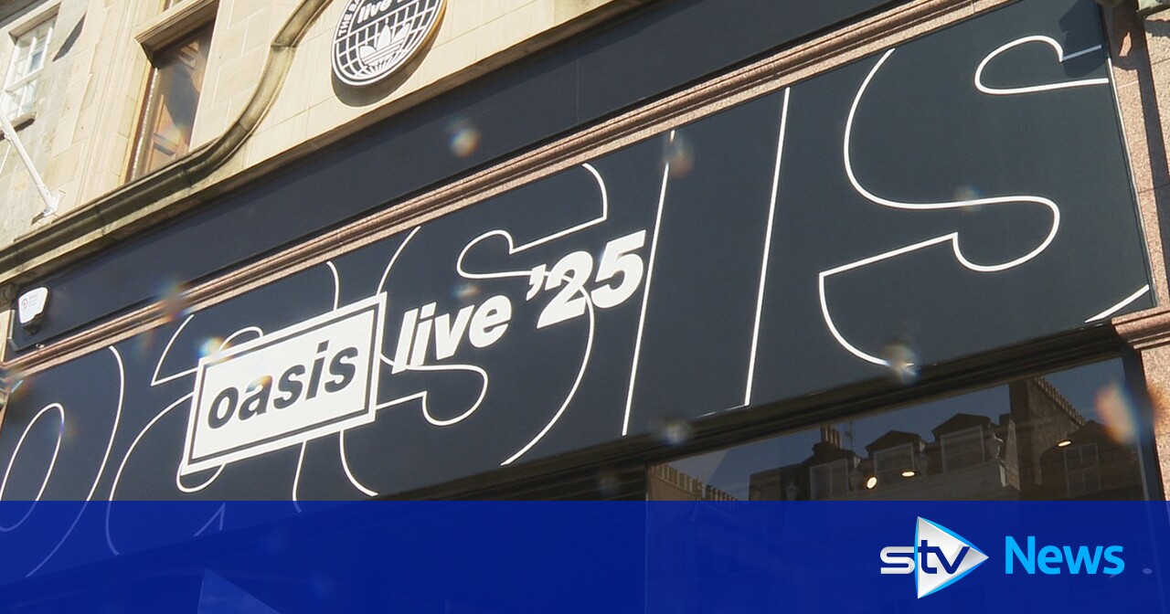 Oasis fans brave Storm Floris as merch stand opens in Edinburgh ahead ...