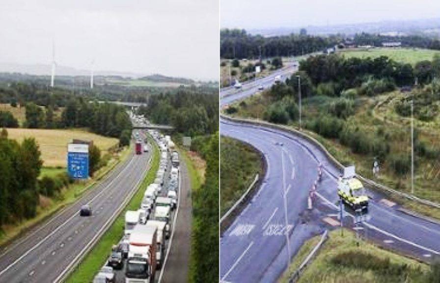 Man dies after being hit by lorry on M8 | STV News