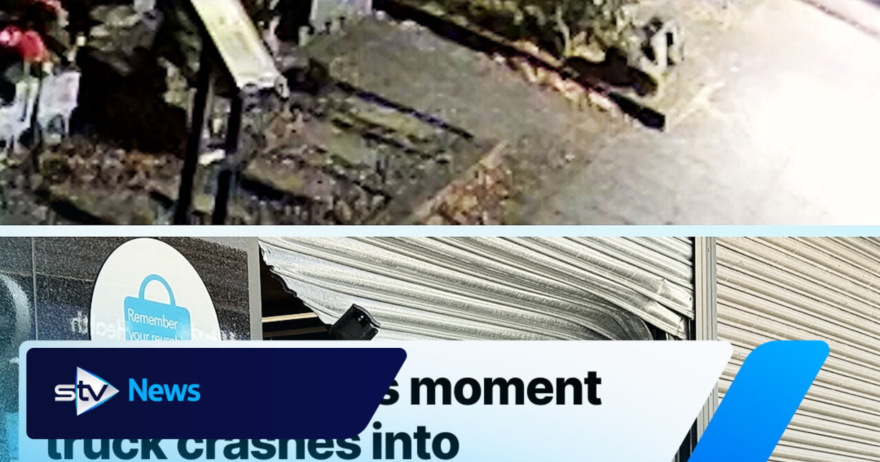 CCTV captures moment truck crashes into shop to steal ATM | STV News