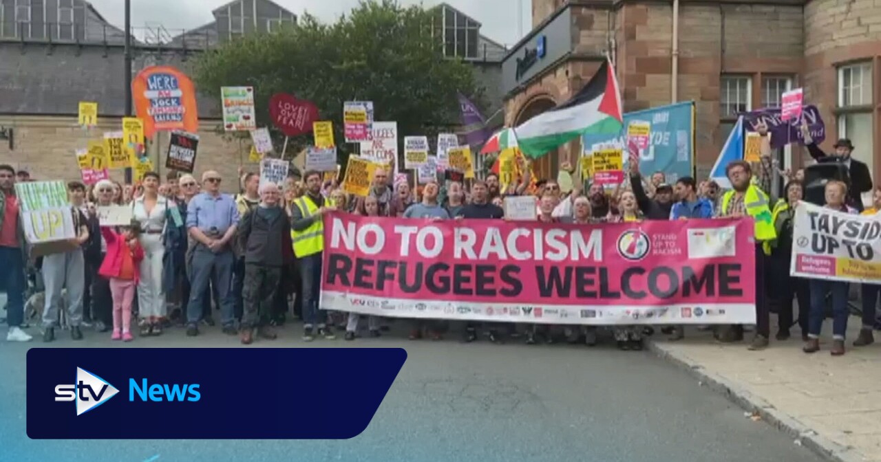 Protests and counter protests held outside asylum hotels in Scotland ...