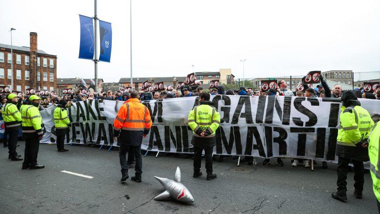 Rangers fans protest at Ibrox to call for Russell Martin and Patrick ...