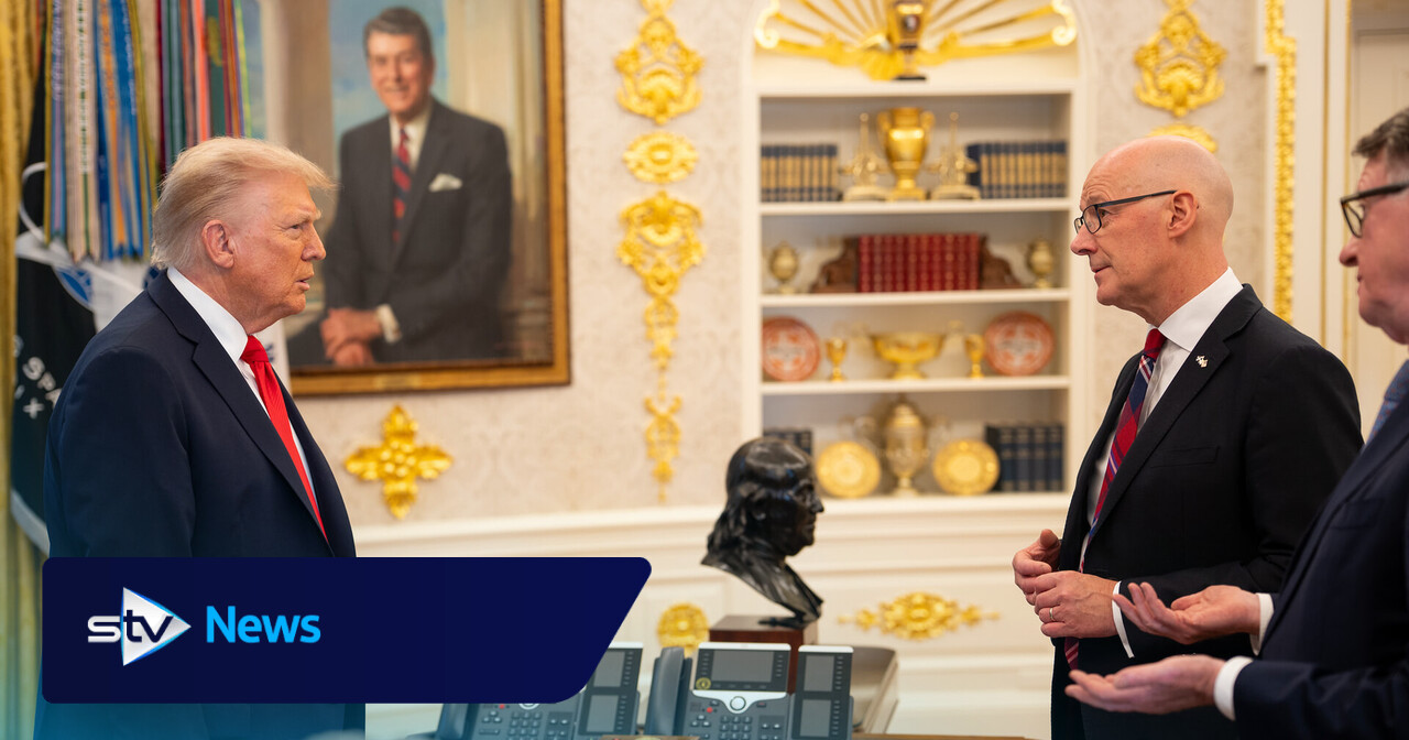 John Swinney and Donald Trump discuss whisky tariffs at Oval Office ...
