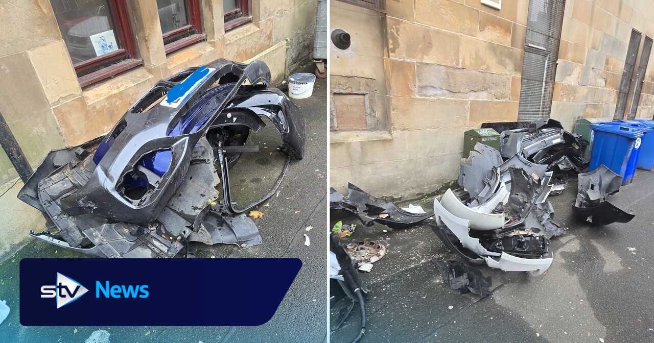 Cars chopped up and left dumped on Glasgow street | STV News