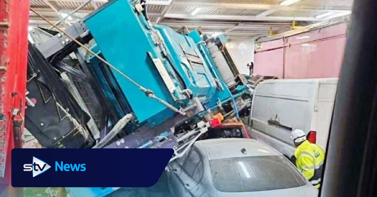 Vehicles damaged after cargo crashes off lorry aboard NorthLink Orkney ...