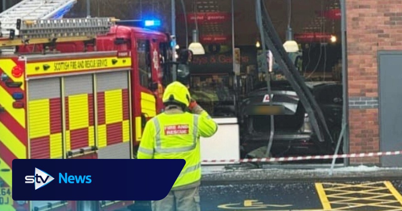 Two cut from car after 'learner' driver crashes into Milngavie Home ...
