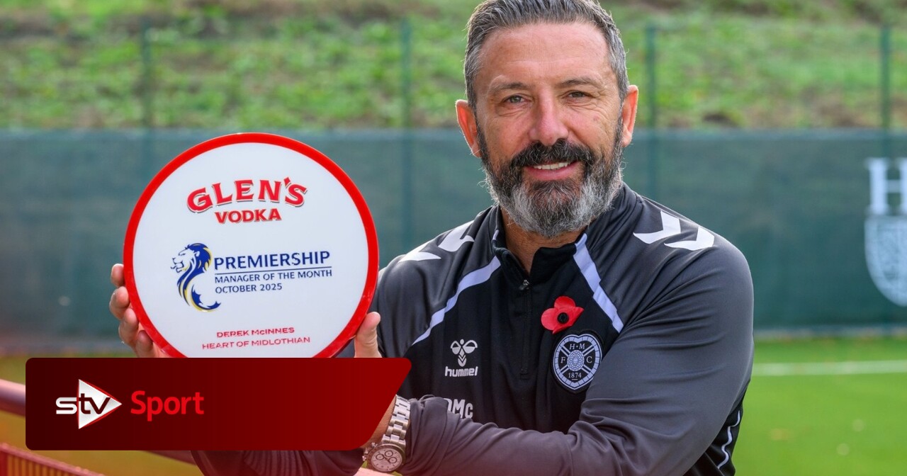 Hearts boss Derek McInnes wins third consecutive Manager of the Month ...