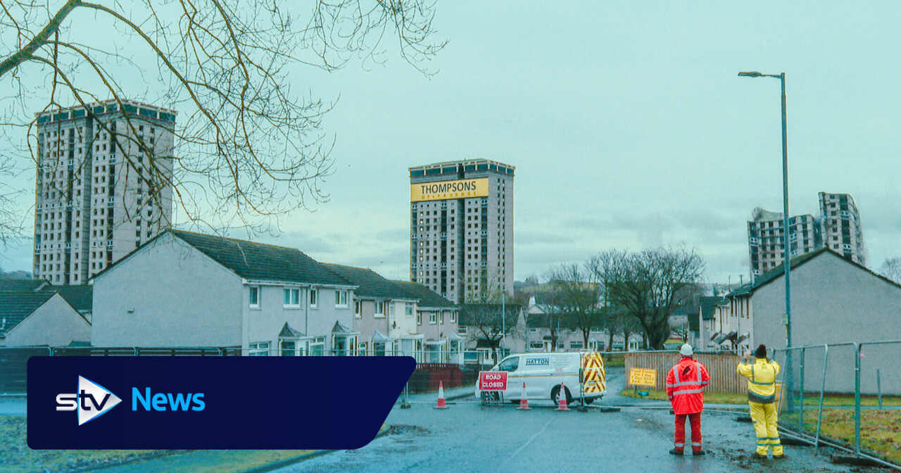 Three Motherwell tower blocks demolished in controlled explosion | STV News