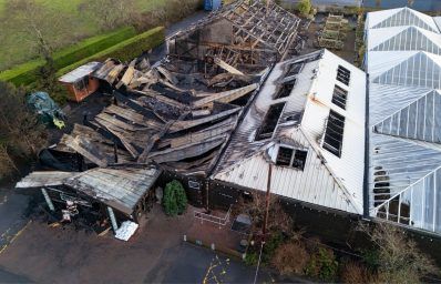 Drone images show aftermath of devastating fire that burned down ...