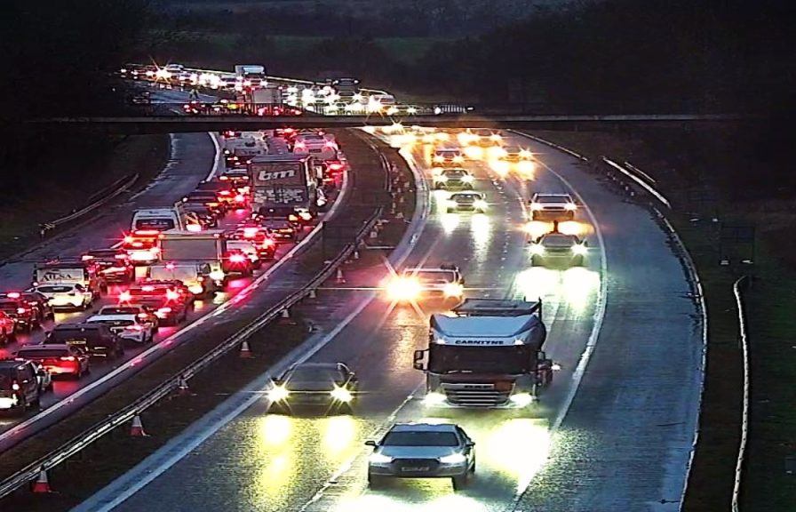 Crash on M74 between Larkhall and Hamilton causes hour-long traffic jam ...